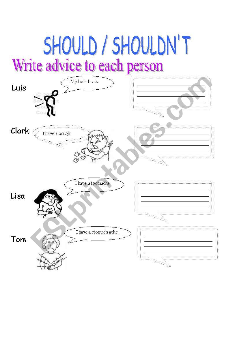should/ shouldn´t - ESL worksheet by emelin
