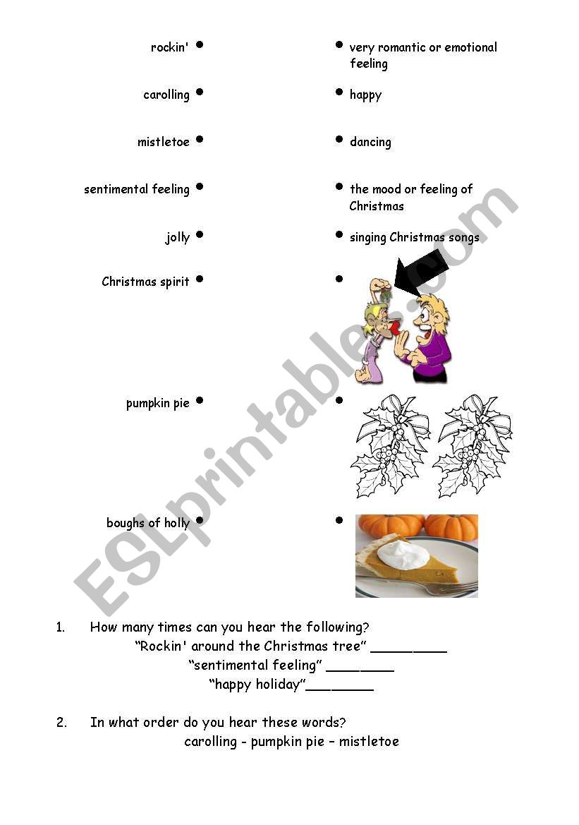 English worksheets: Rockin´ Around the Christmas Tree