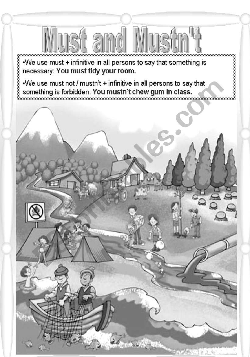 Must and mustn´t - ESL worksheet by demeter_mar