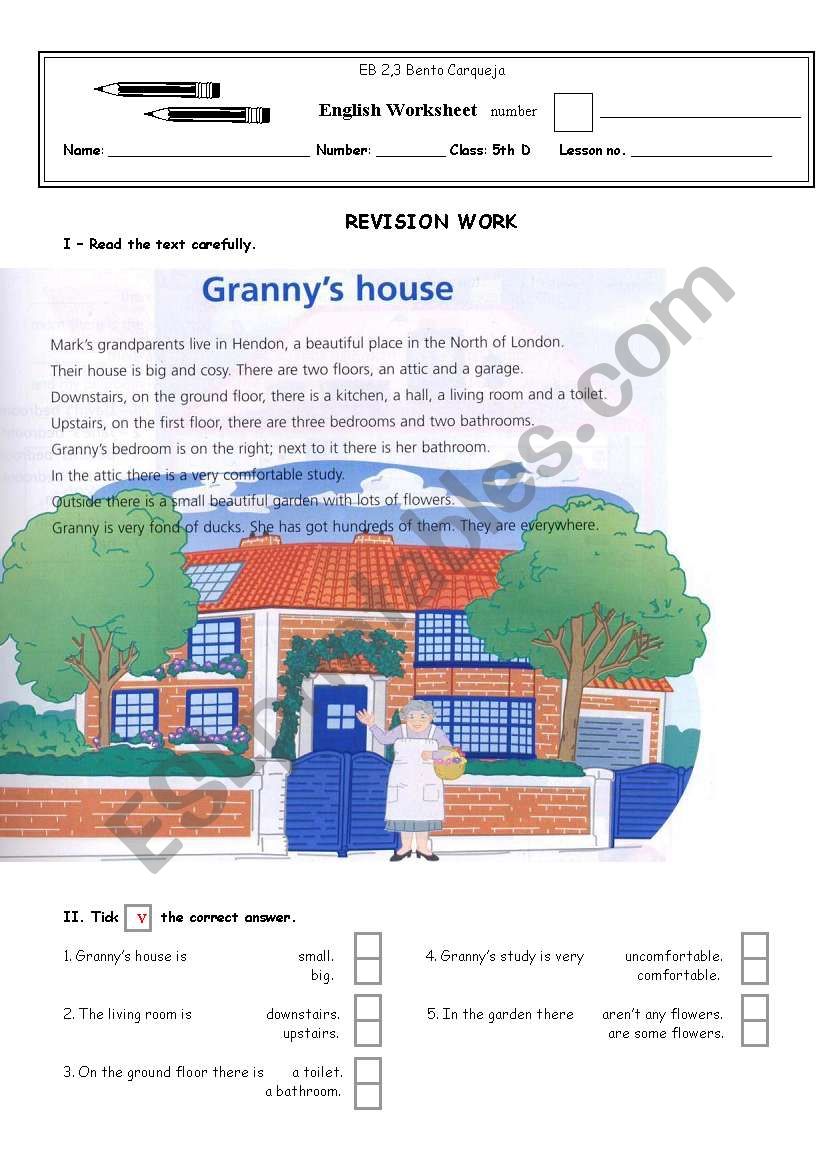 Granny´s house - ESL worksheet by teresaresende
