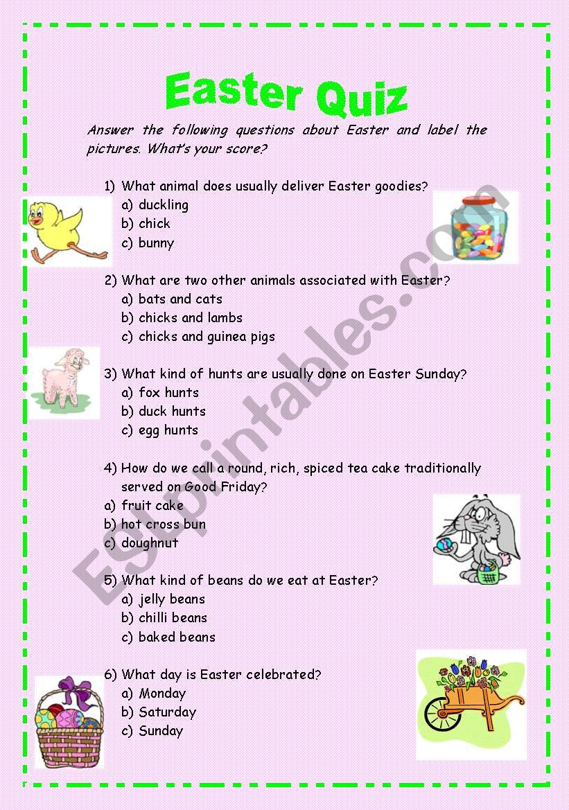 Kids Easter Trivia ions And Answers What Color Of Jellybean 