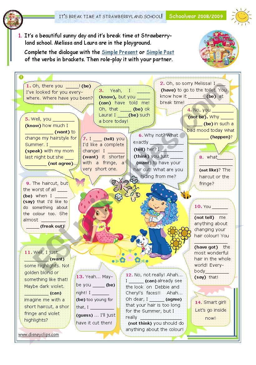 "It´s Breaktime at ...School" (2nd in this dialogue series) with focus ...