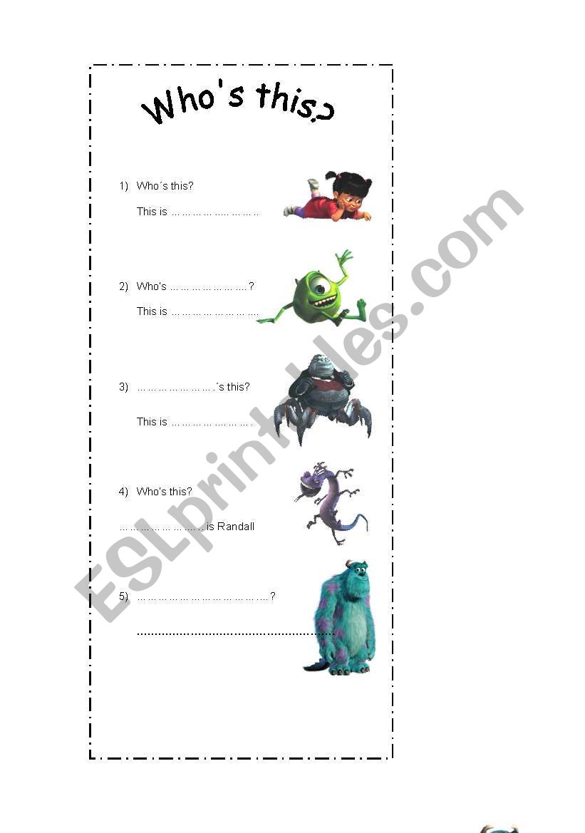English worksheets: Who´s this?