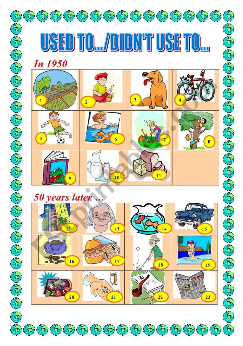 USED TO /DIDN´T USE TO ... - ESL worksheet by veronika74
