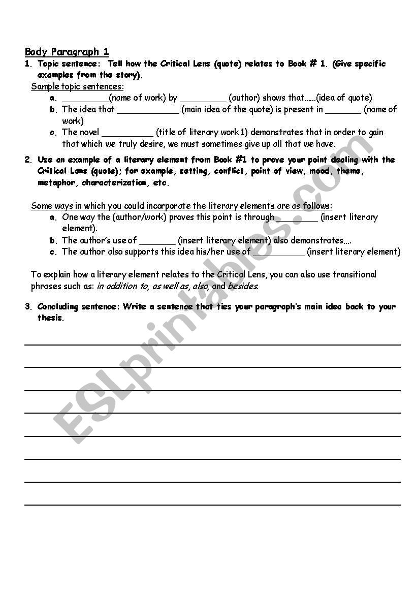 Critical Lens Template