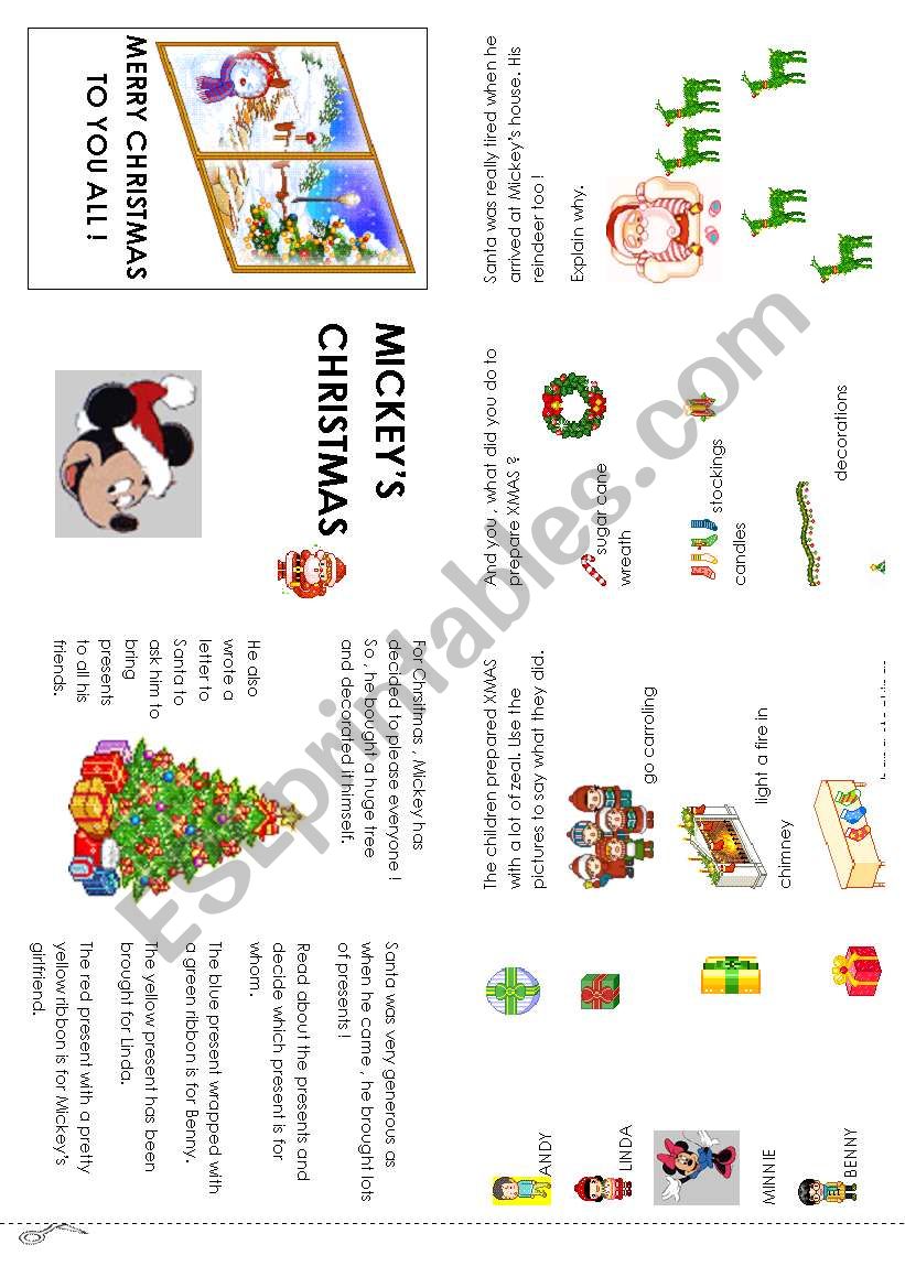 mickey´s christmas mini book - ESL worksheet by storyteller