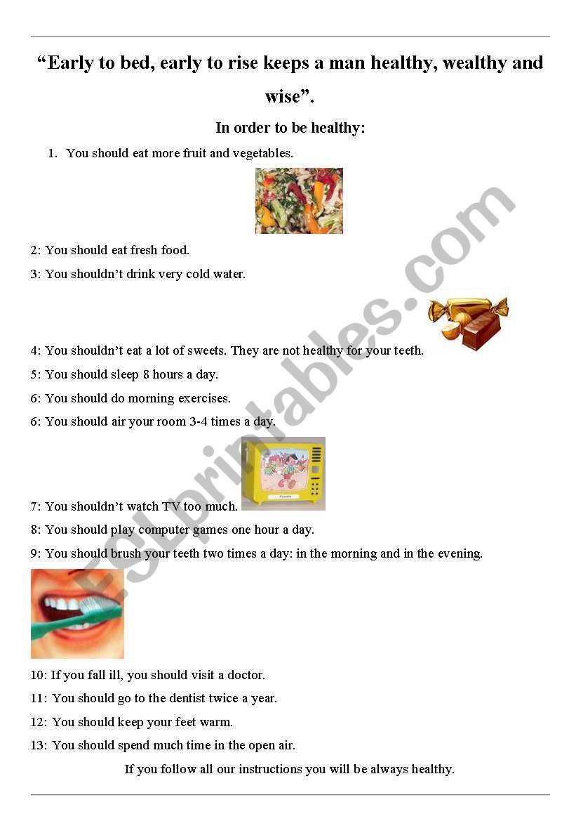 Should and shouldn`t - ESL worksheet by Velimir