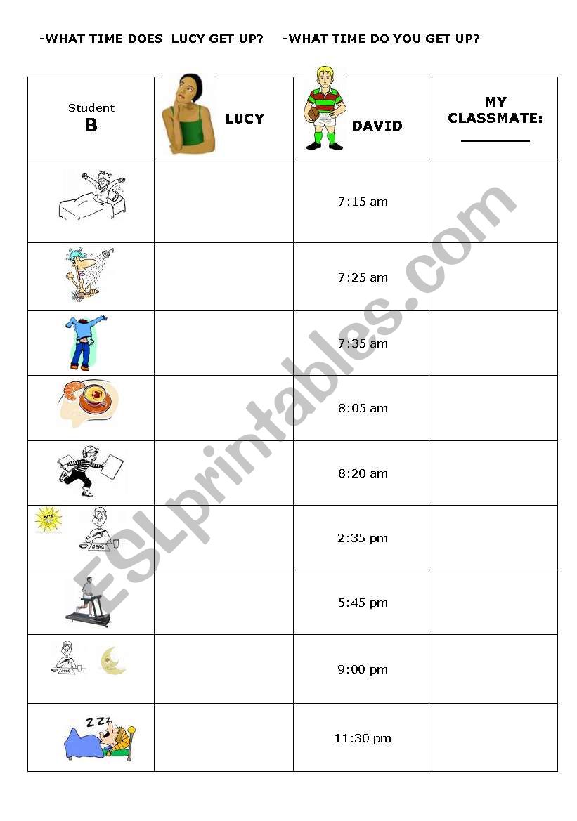 Daily Routines Speaking Cards Esl Worksheet By