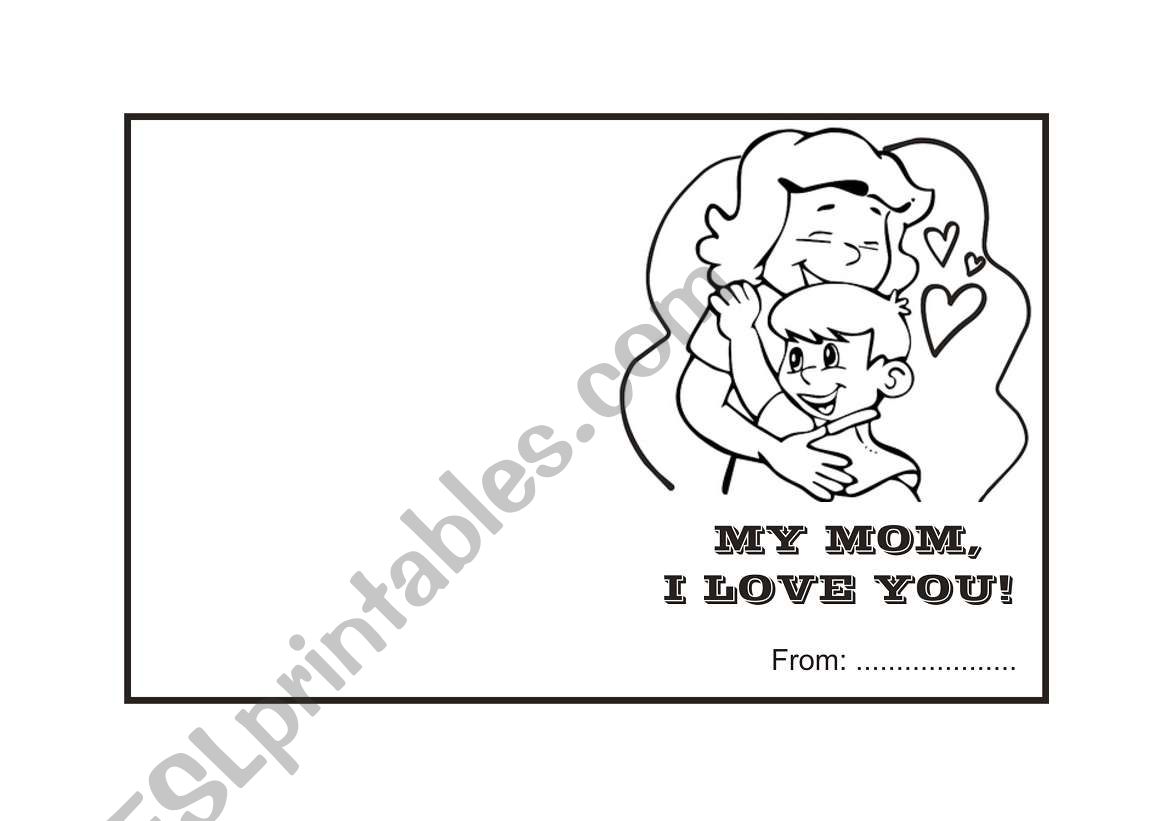 Card for Mother´s day - ESL worksheet by inestl