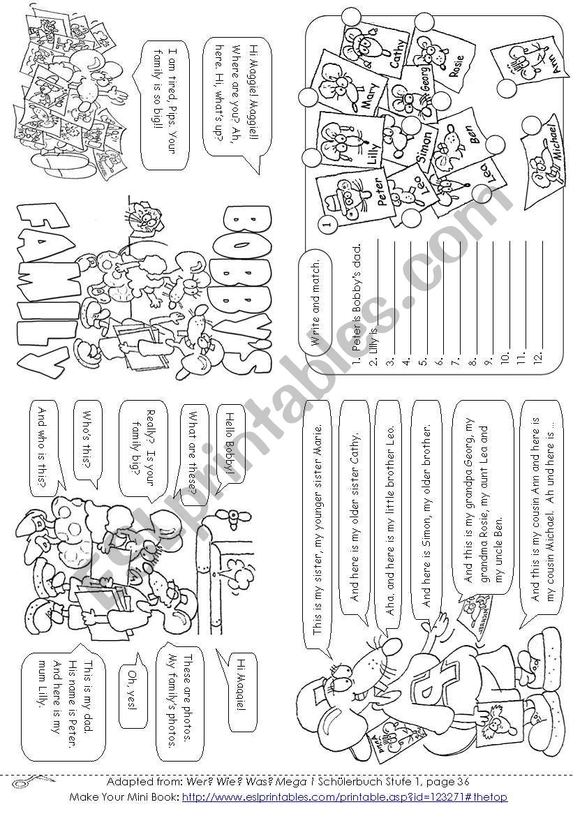 Bobby´s Family (Mini Book) - ESL worksheet by Alenka