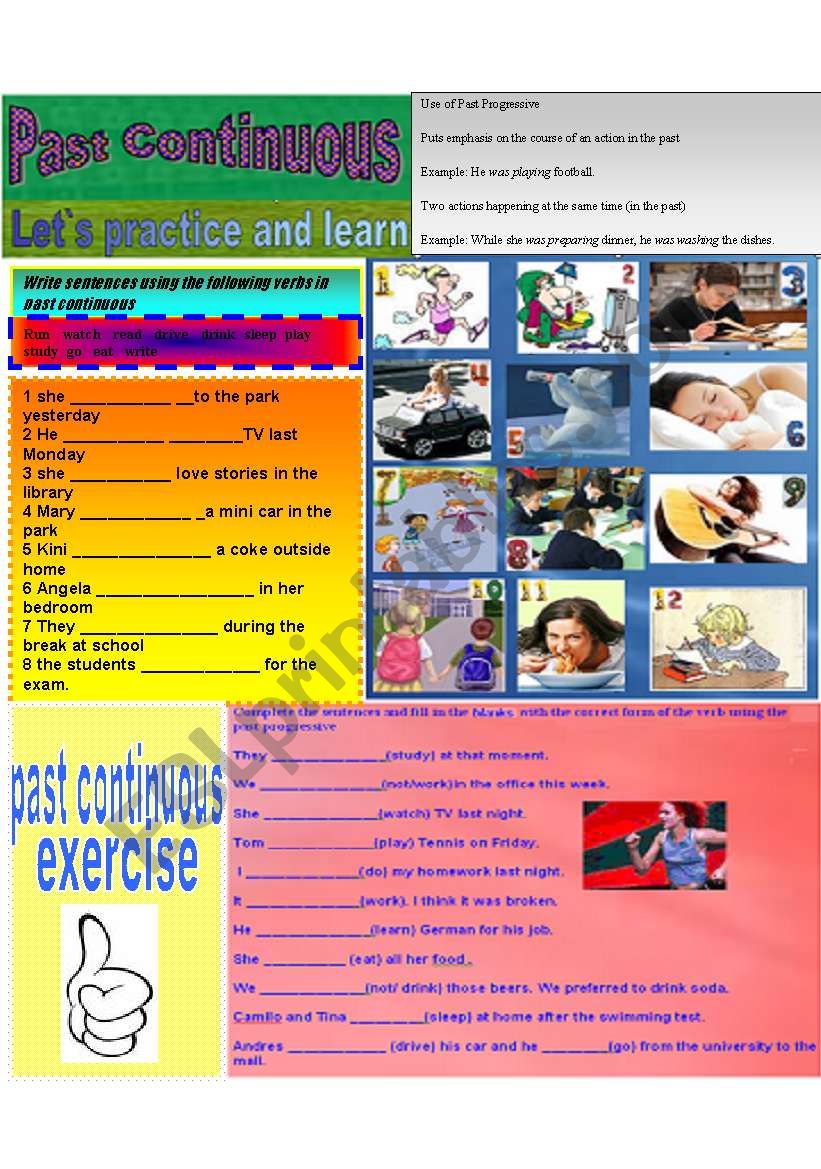 Past continuous exercise and practice - ESL worksheet by careluisillo