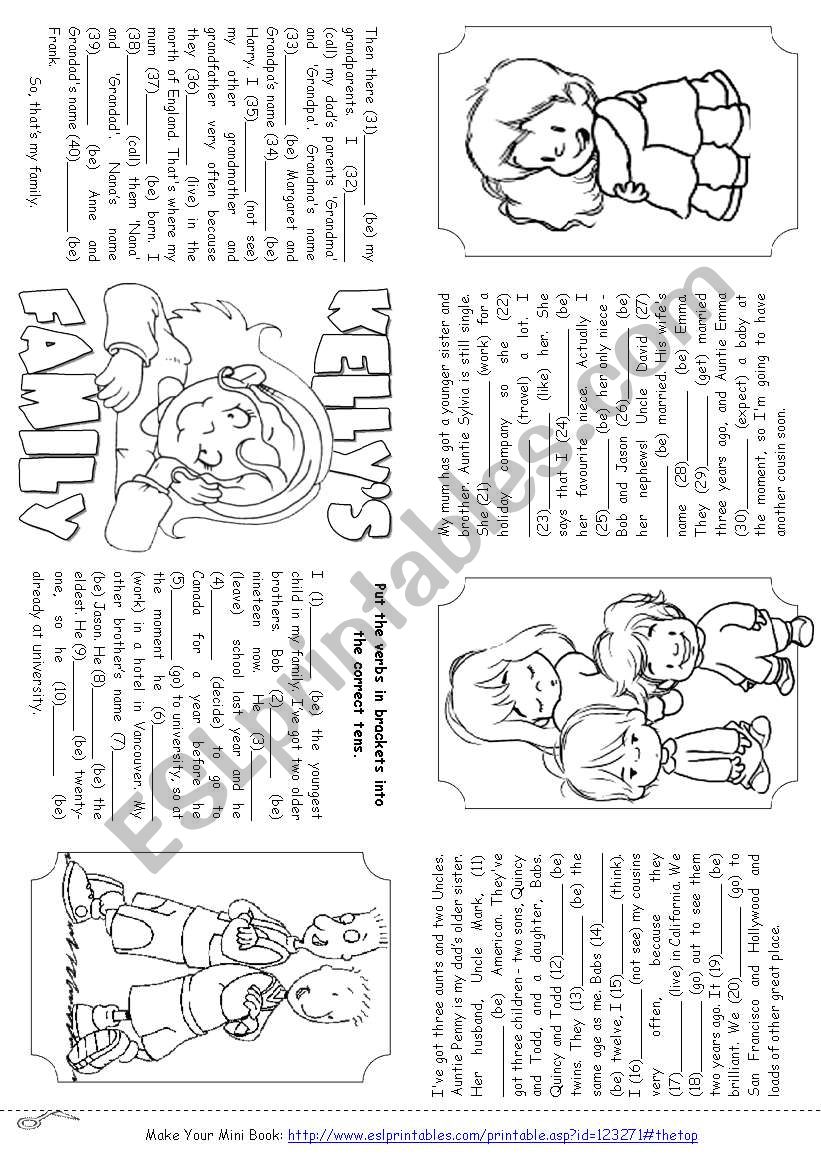 Kelly´s Family (Mini Book) - ESL worksheet by Alenka
