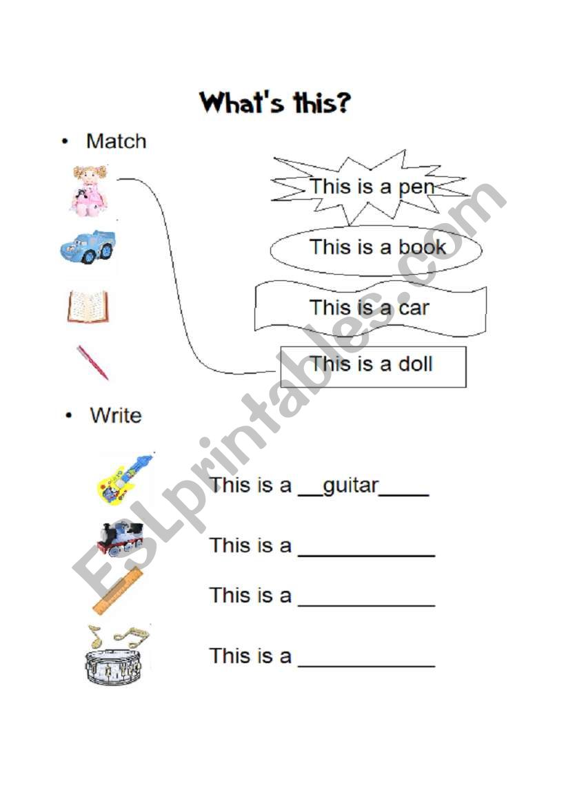 What´s this? -school objects and toys - ESL worksheet by valed27