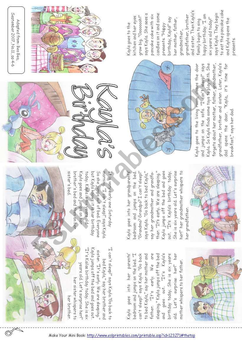 Kayla´s Birthday (Mini book) - ESL worksheet by Alenka