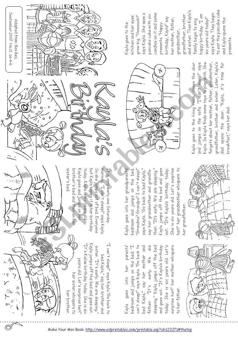 Kayla´s Birthday (Mini book) - ESL worksheet by Alenka