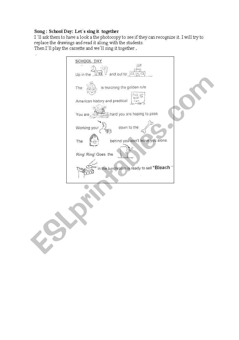 English worksheets: Let´s sing together.