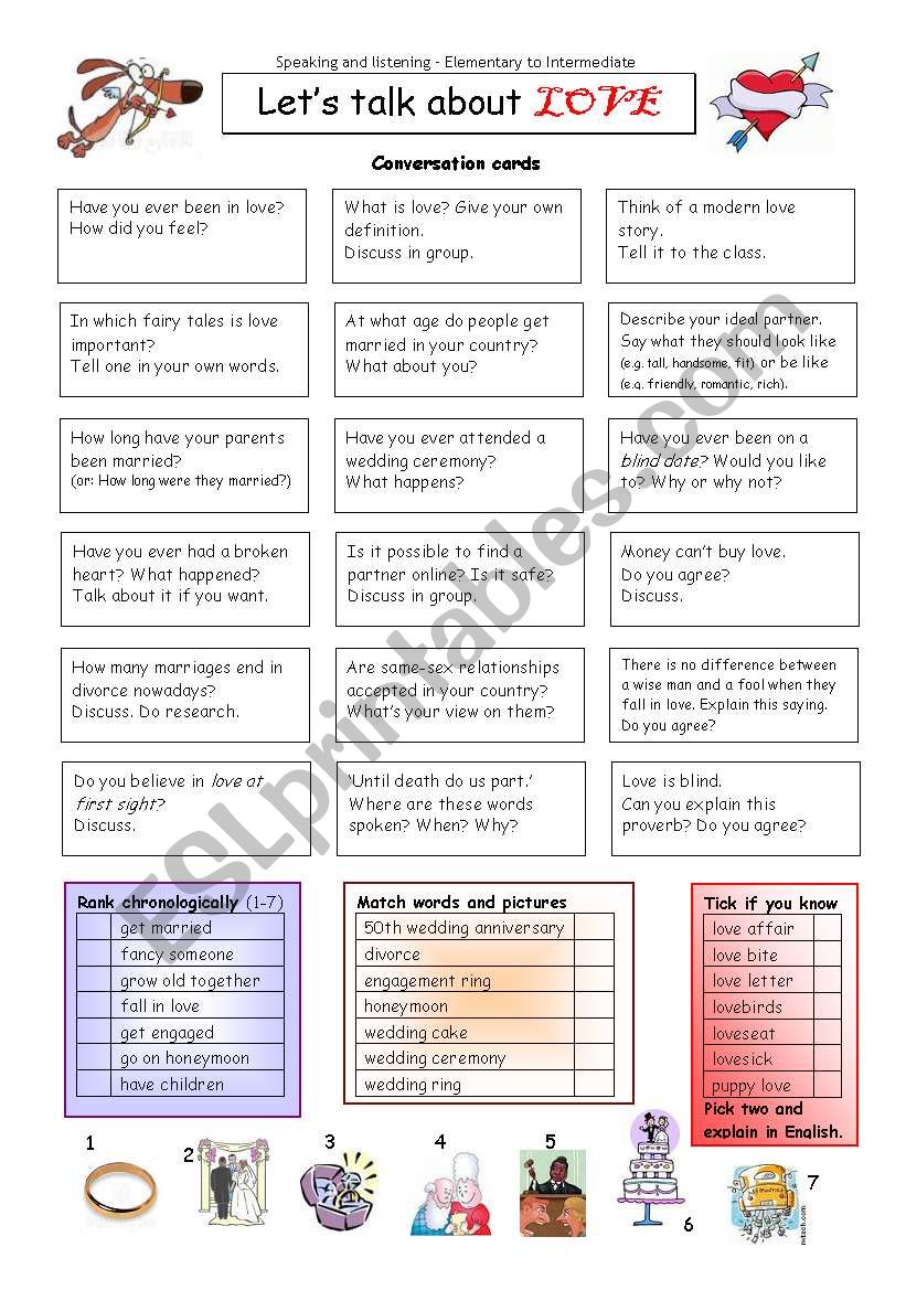 Let´s talk about LOVE - ESL worksheet by PhilipR