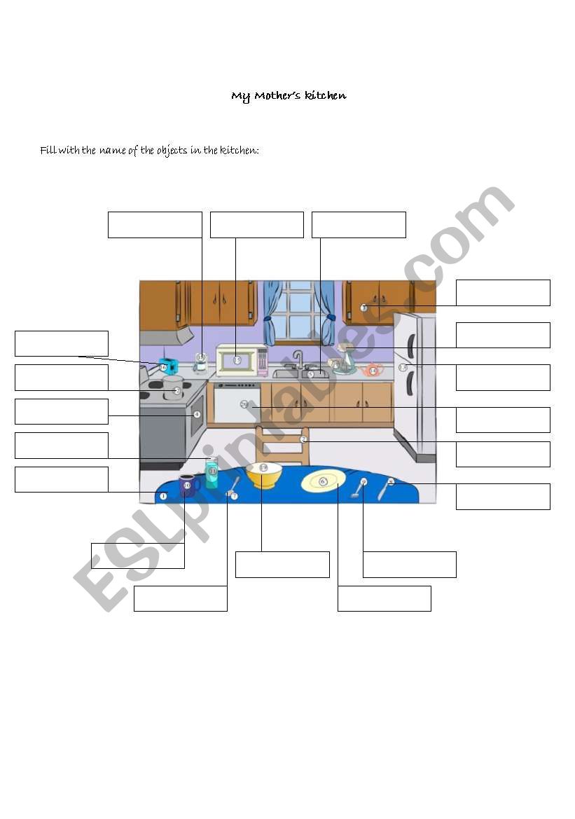 my mother´s kitchen - ESL worksheet by alice21_ciobanu