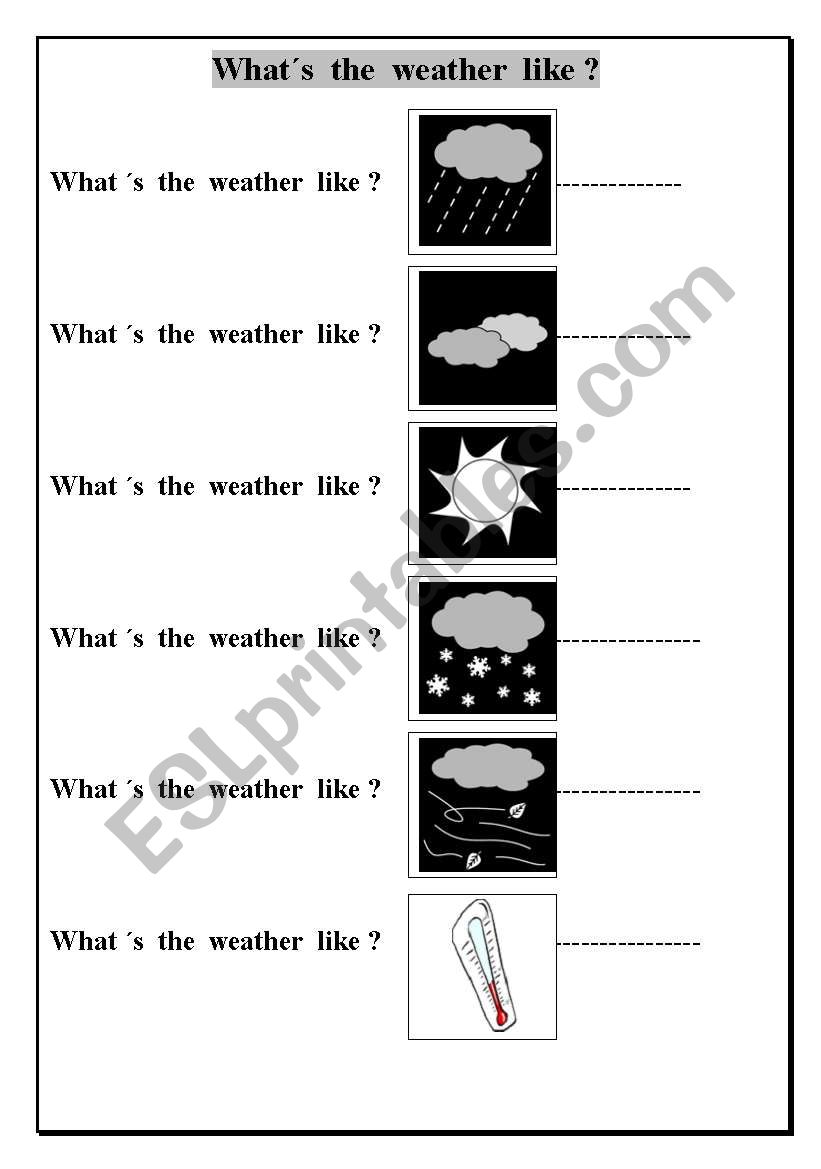English worksheets: what´s the weather like