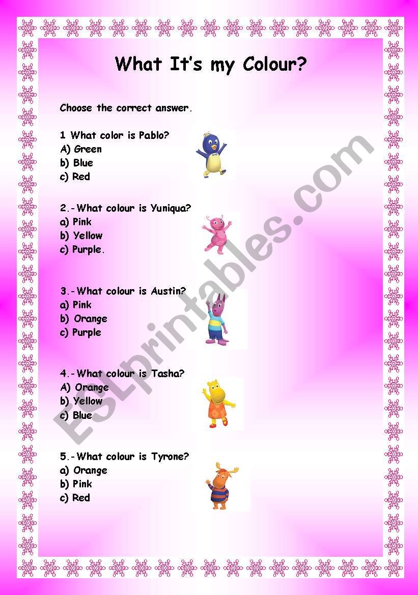 English worksheets: What it´s my colour
