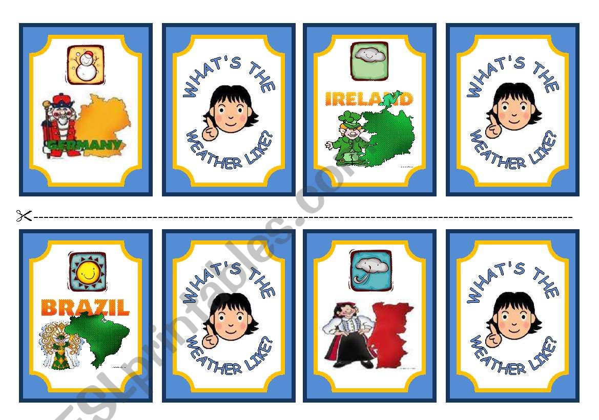 WHAT´S THE WEATHER LIKE? - BOARD GAME (PART 2) - ESL worksheet by xani