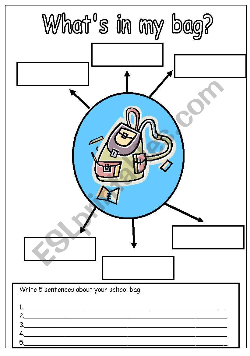 English worksheets: What´s in my bag for High achievers