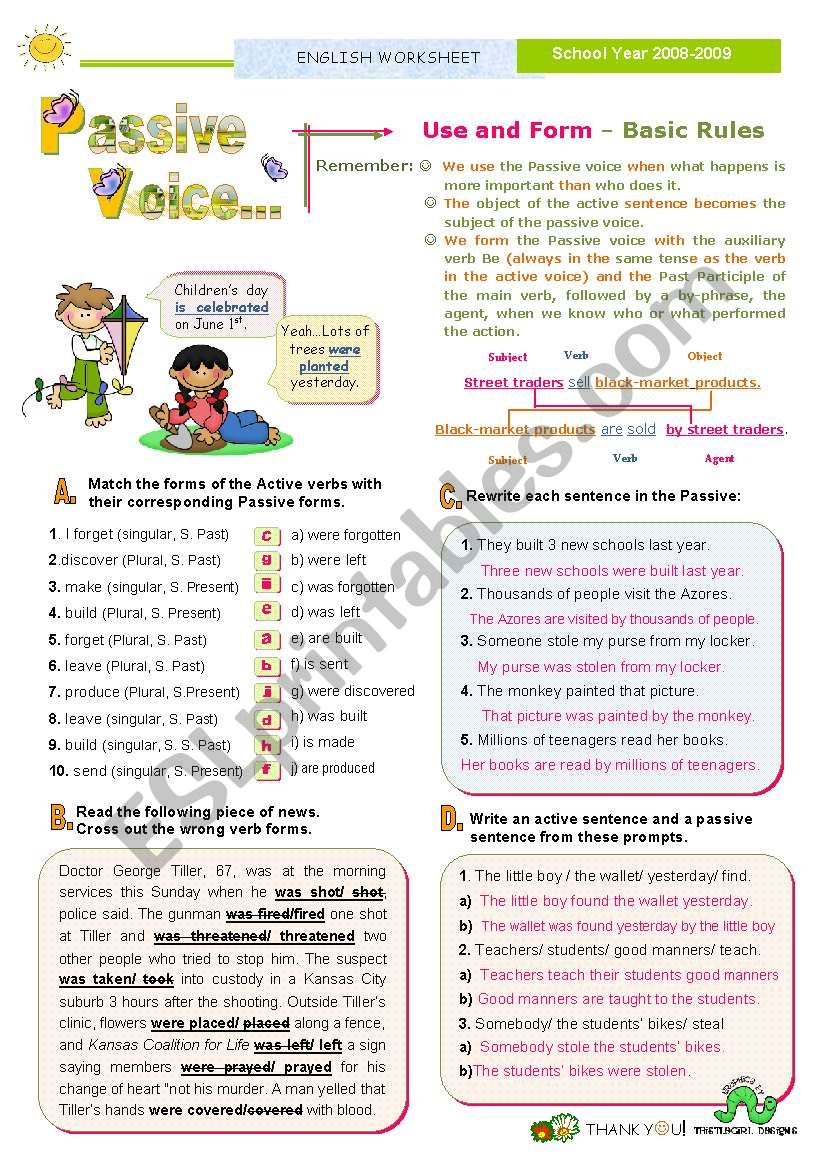 English Grammar Passive Voice Esl Buzz Change Into Passive