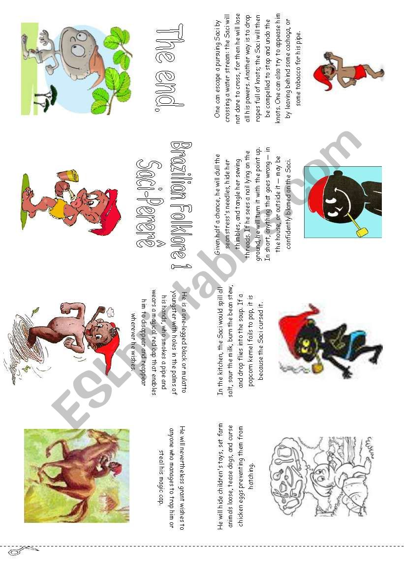 Brazilian Folklore 1 - Saci-Pererê - ESL worksheet by Cassy