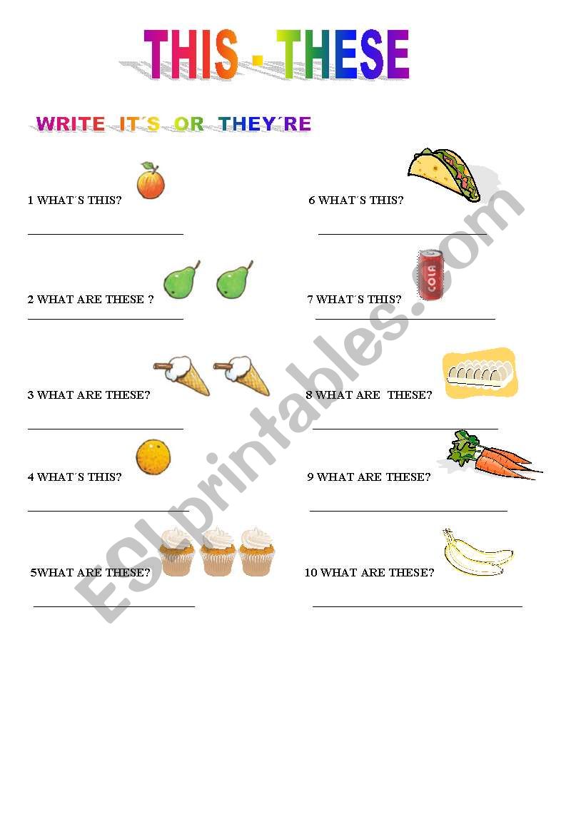 This These ESL Worksheet By Jennybohmes