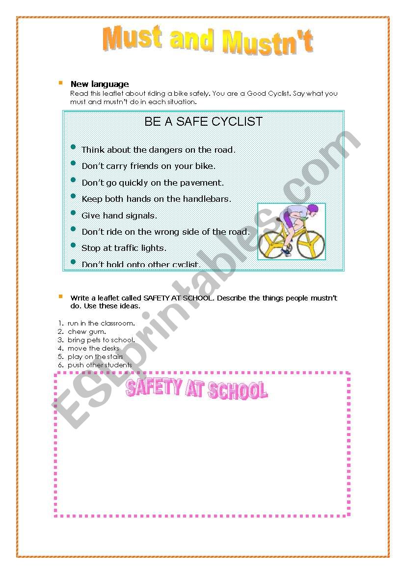 must - mustn´t - ESL worksheet by e-vero