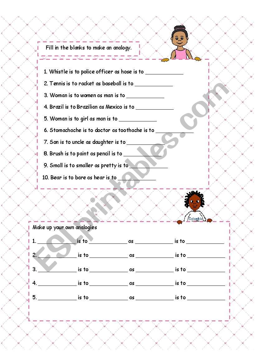 Word Relationships Worksheet