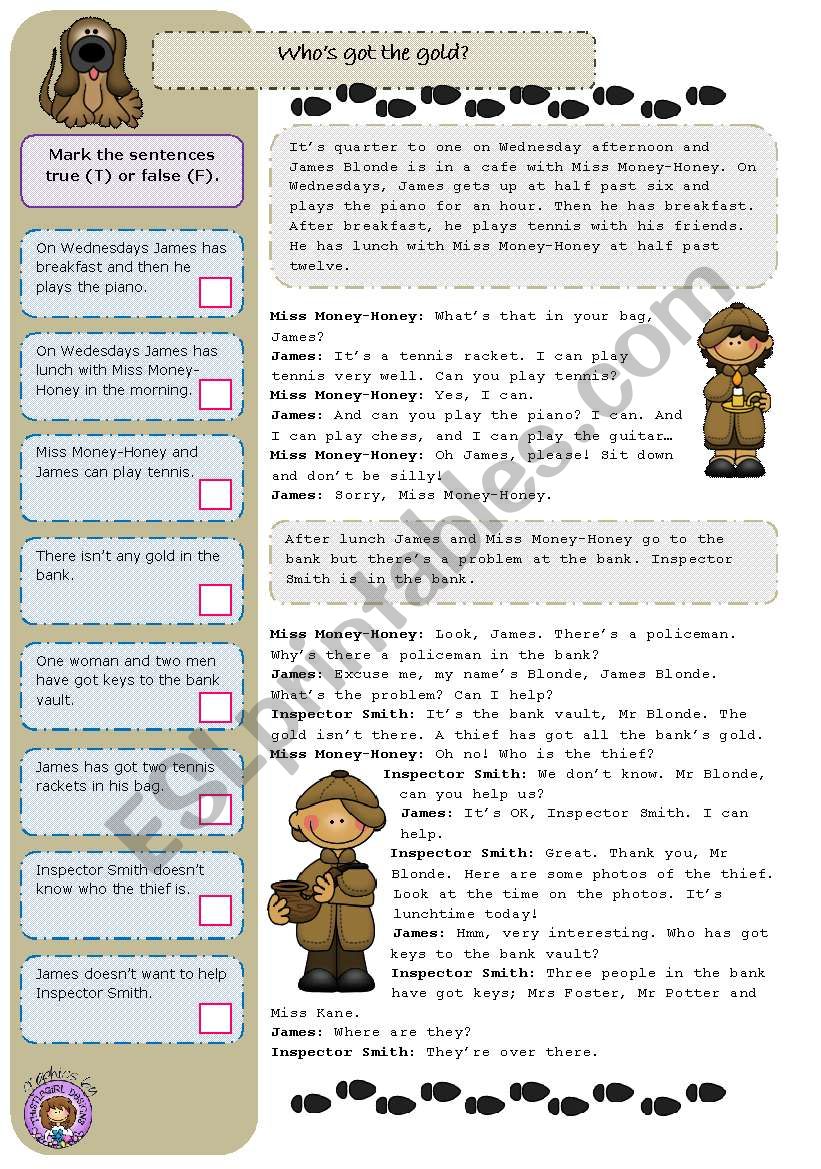 Who´s got the gold? (3/4) - ESL worksheet by aguniaa