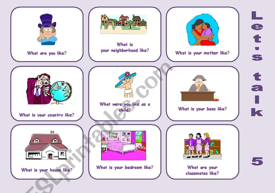 let´s talk (to be like) 5 - ESL worksheet by Raquelfrombrazil