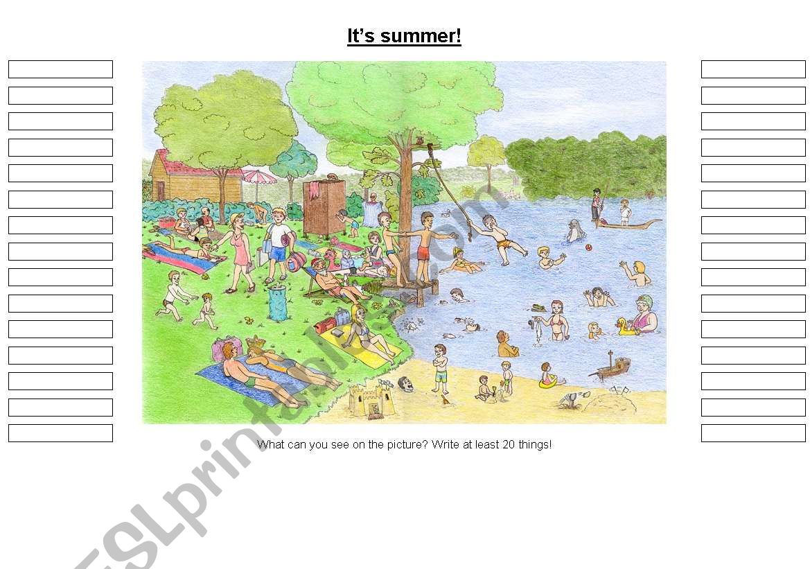 It´s summer - let´s go swimming - ESL worksheet by Romanu