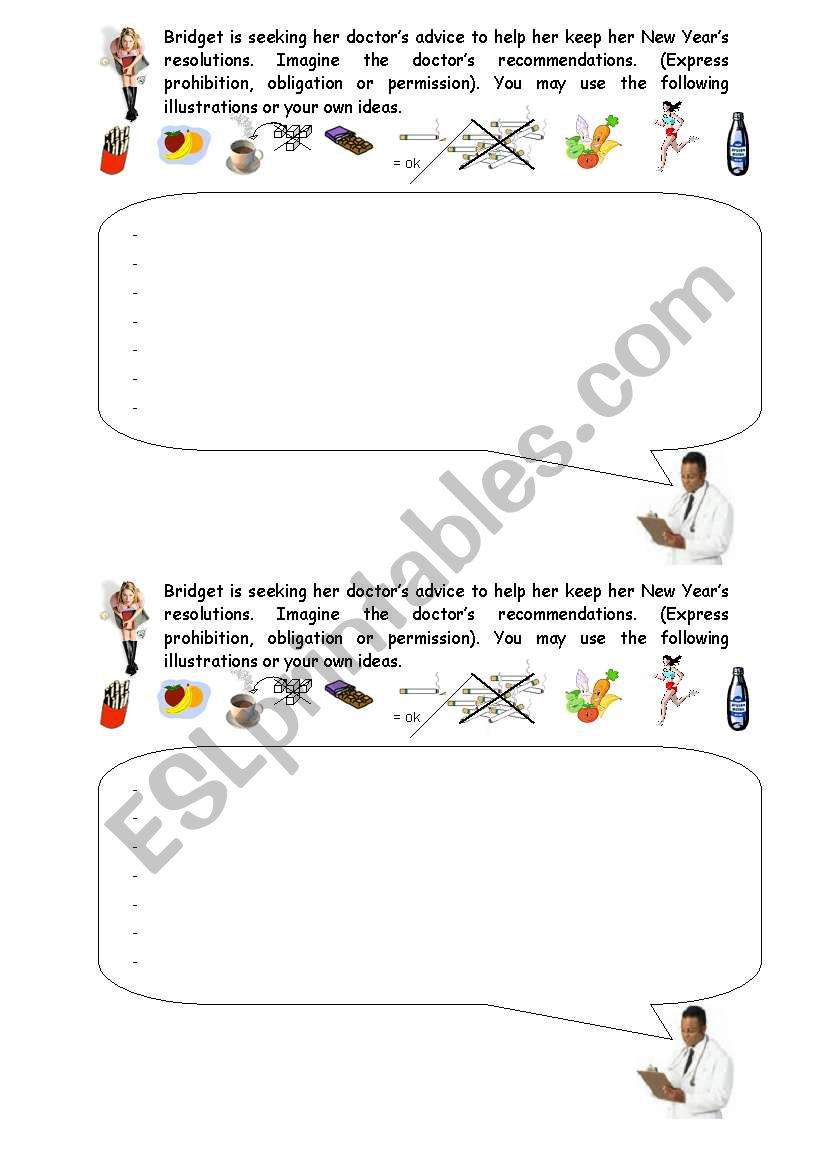 Bridget Jones at the doctor´s - ESL worksheet by sevitoto