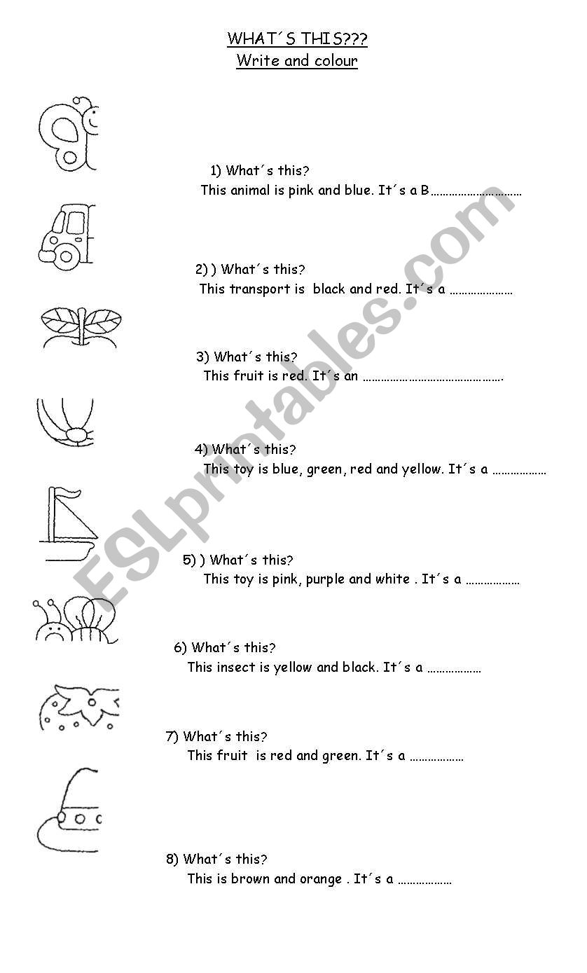 WHAT´S THIS? - ESL worksheet by gise137
