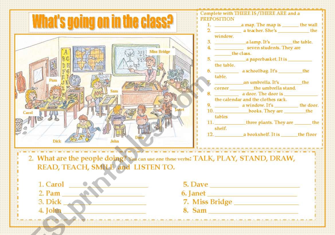 What´s going on in class? - ESL worksheet by Nines Picado