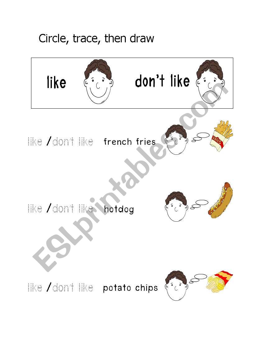 like / don´t like - ESL worksheet by brlanguage