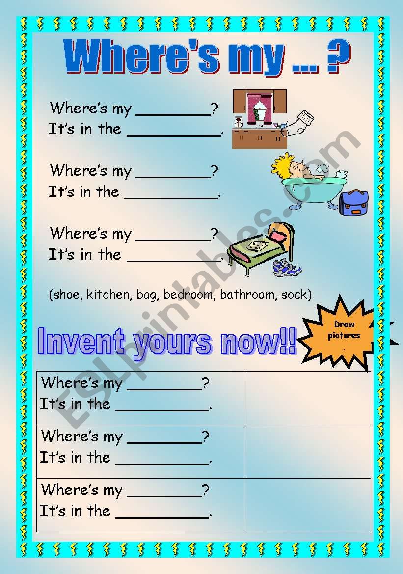 Where´s my ... ? - ESL worksheet by Cartina