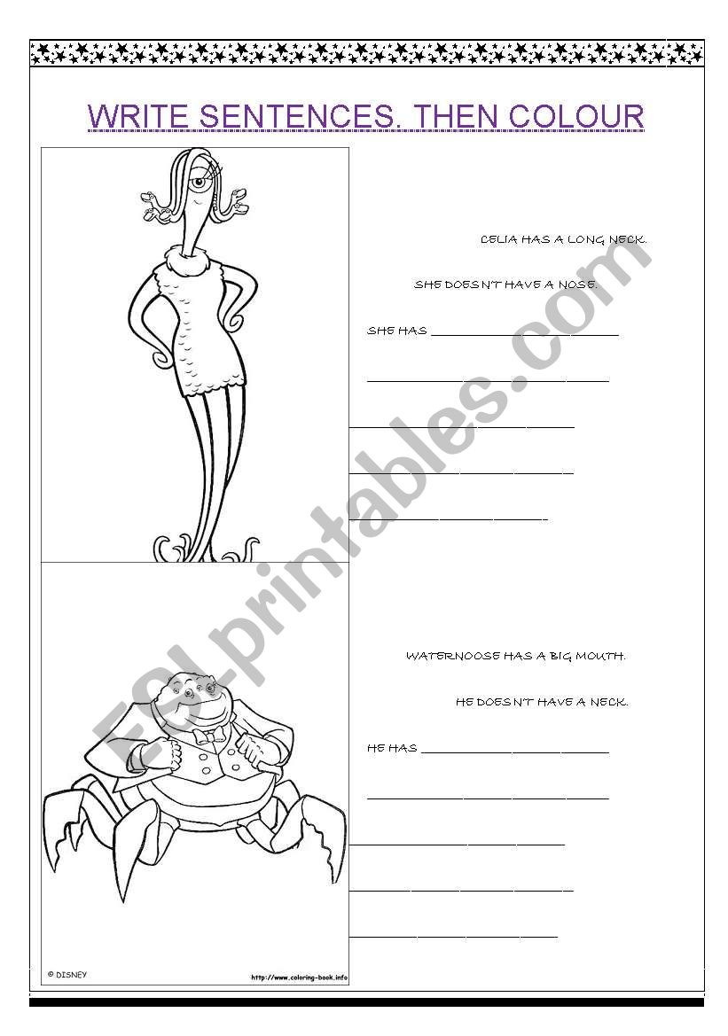 English worksheets: has- doesn´t have