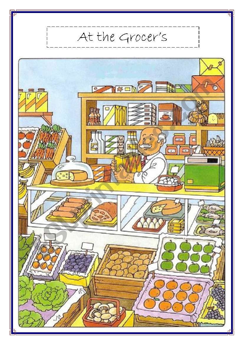 at the grocer´s voc list - ESL worksheet by barbie77