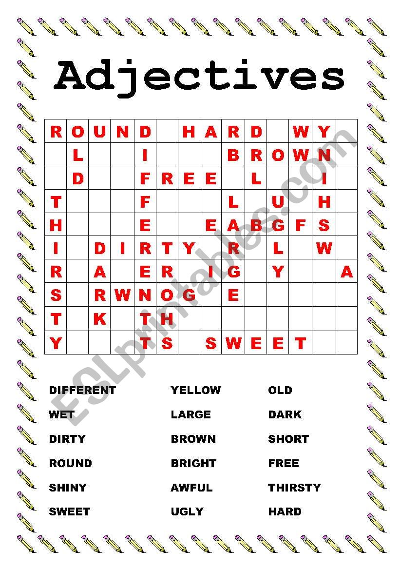 Adjective Word Find