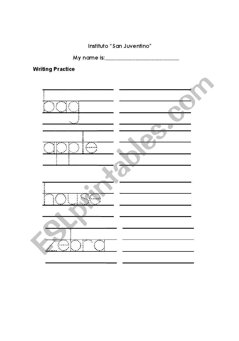English Writing Practice Worksheets Pdf Writing Esl Worksheet By