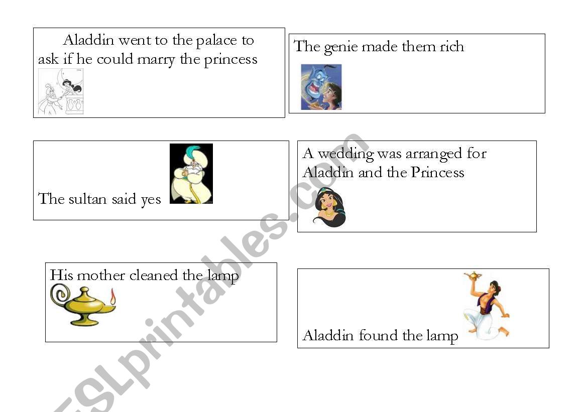 English worksheets: Aladdin´s Worksheet