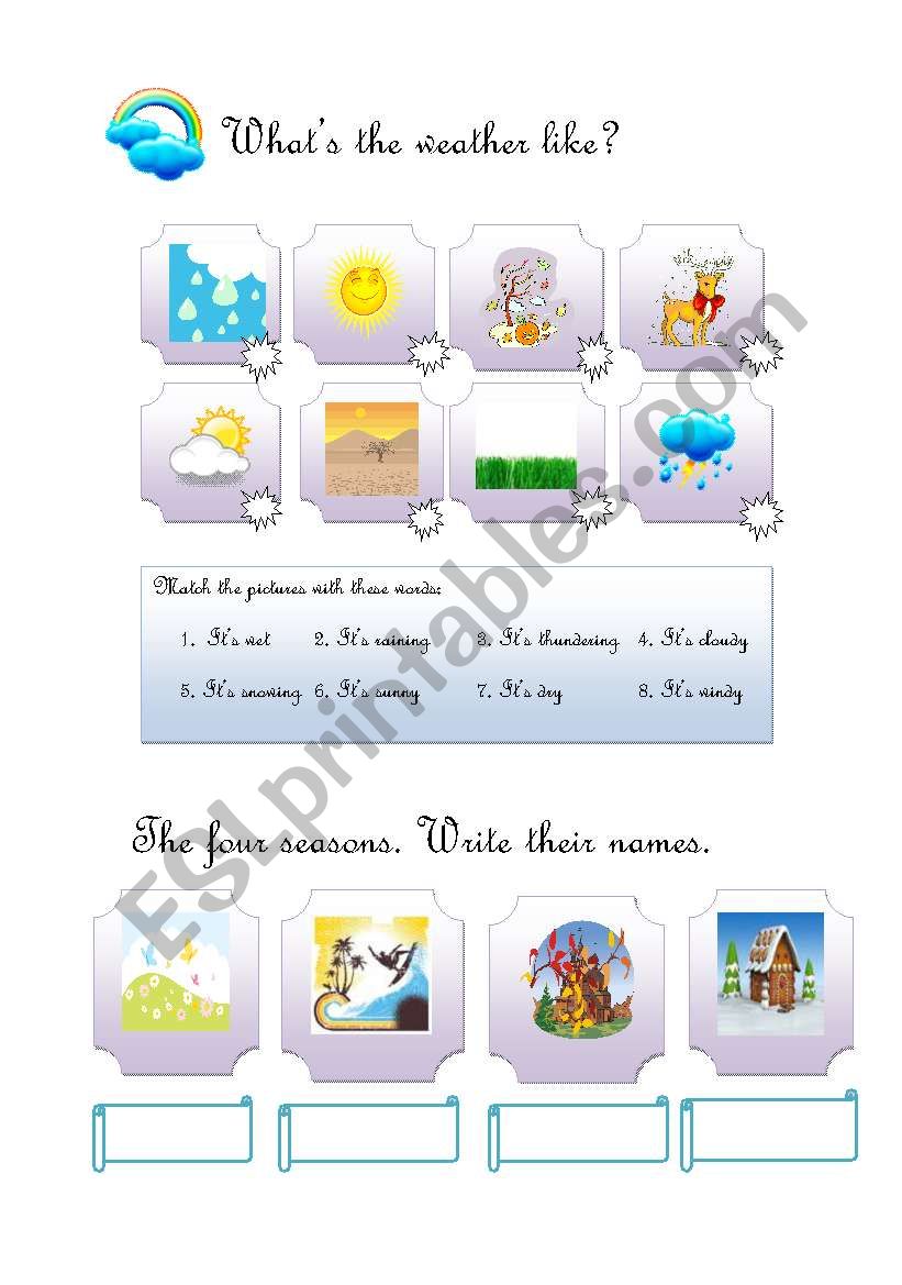 What´s the weather like? - ESL worksheet by melohi