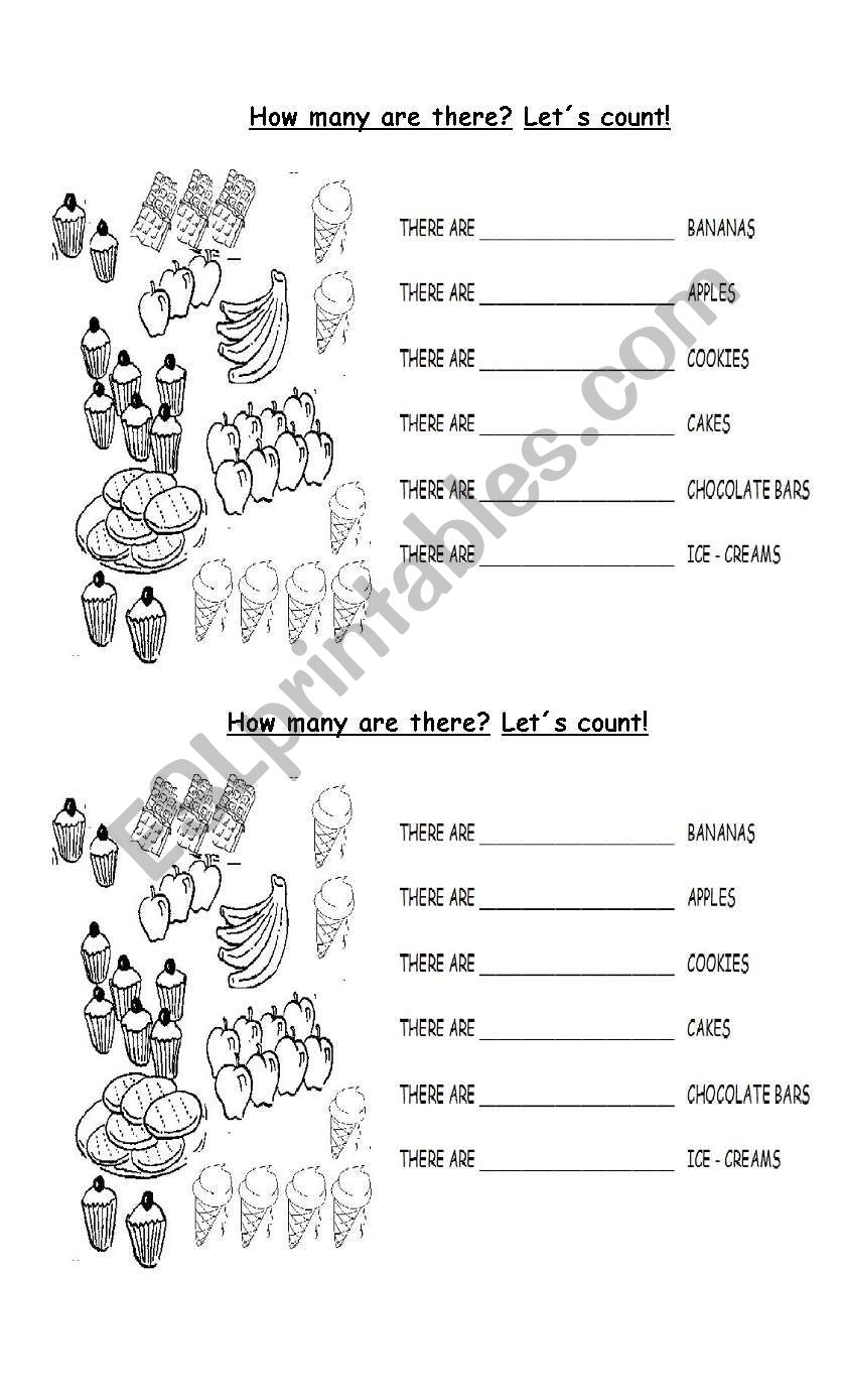 How many are there? Let´s count and complete! - ESL worksheet by rocio88
