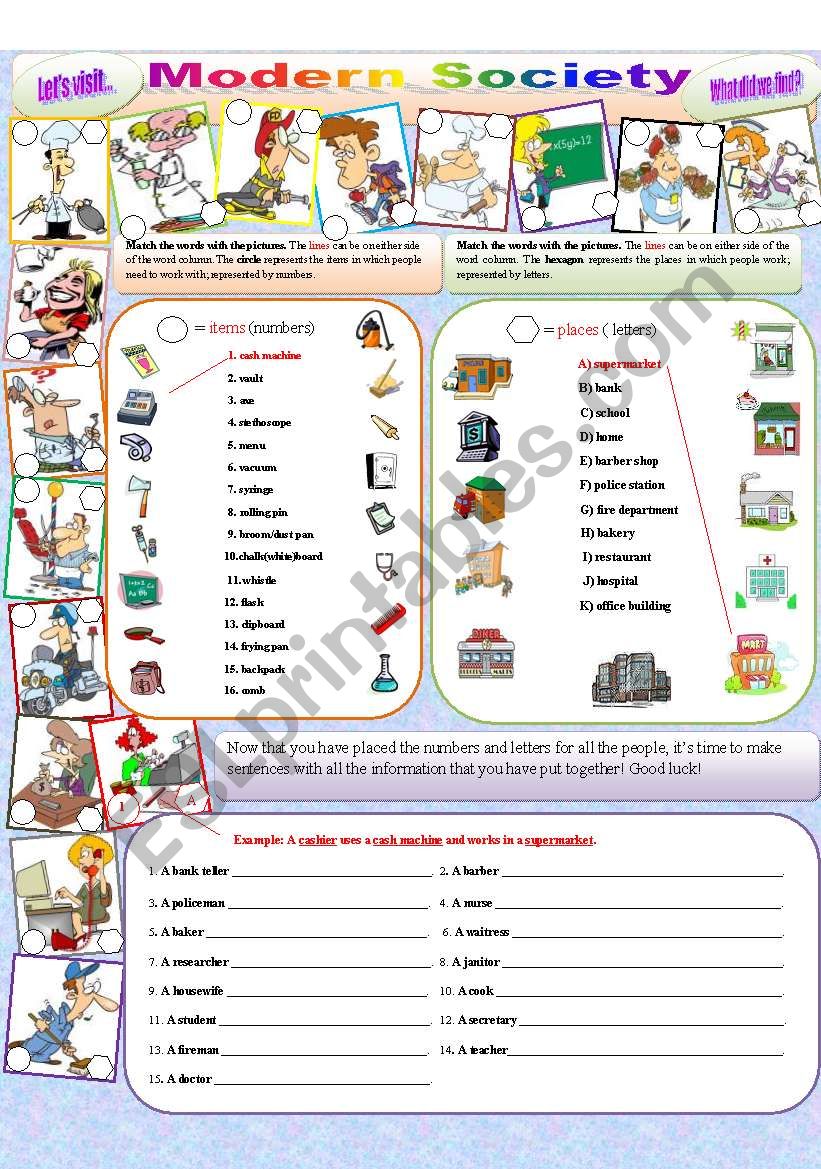 Let´s visit modern society! - ESL worksheet by freedom4life