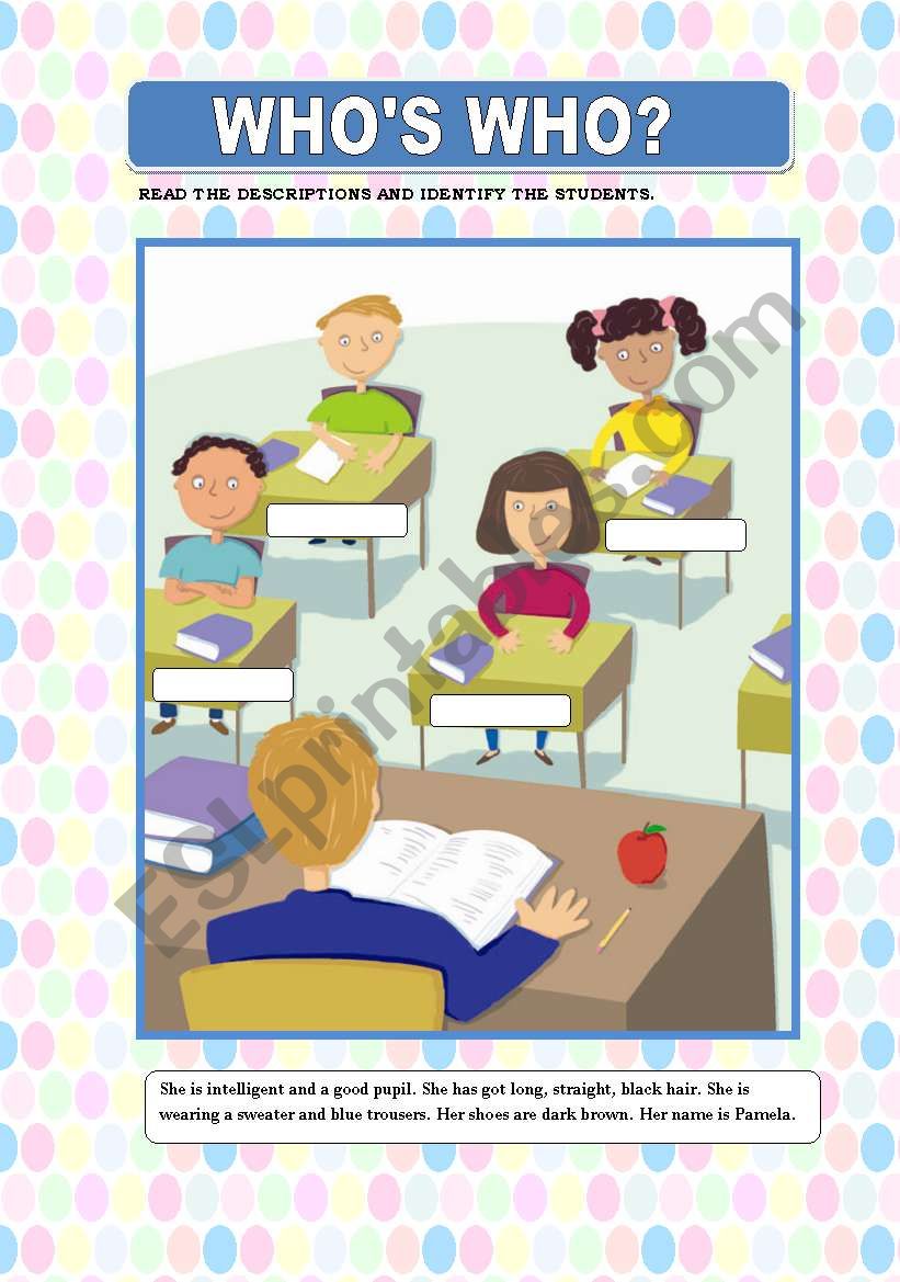 WHO´S WHO? - ESL worksheet by princesss