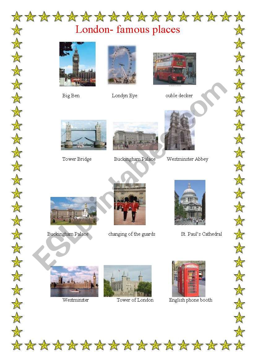 English worksheets: London´s pictures