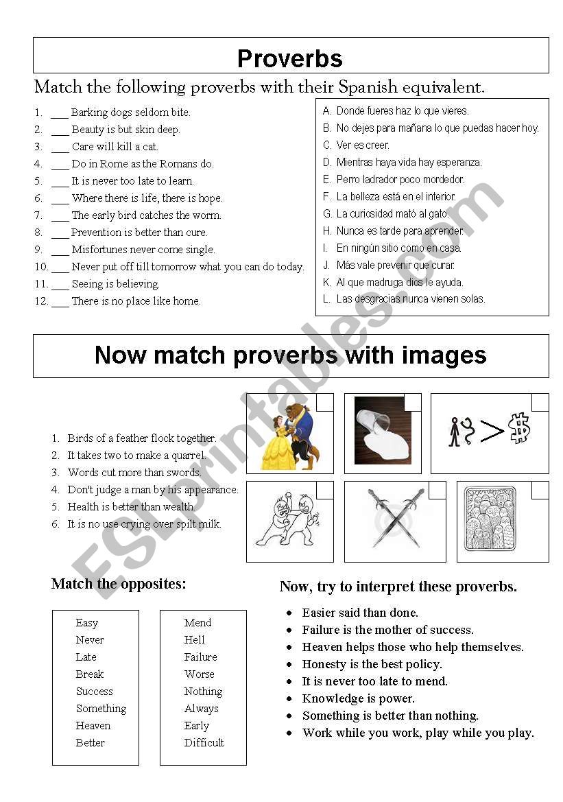 Health Proverbs ESL Worksheet By Mohamed Hamed 58 OFF